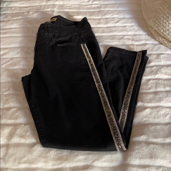 Pants & Jumpsuits | Democracy Brand Black Skinny Jean With Leg Detail ...